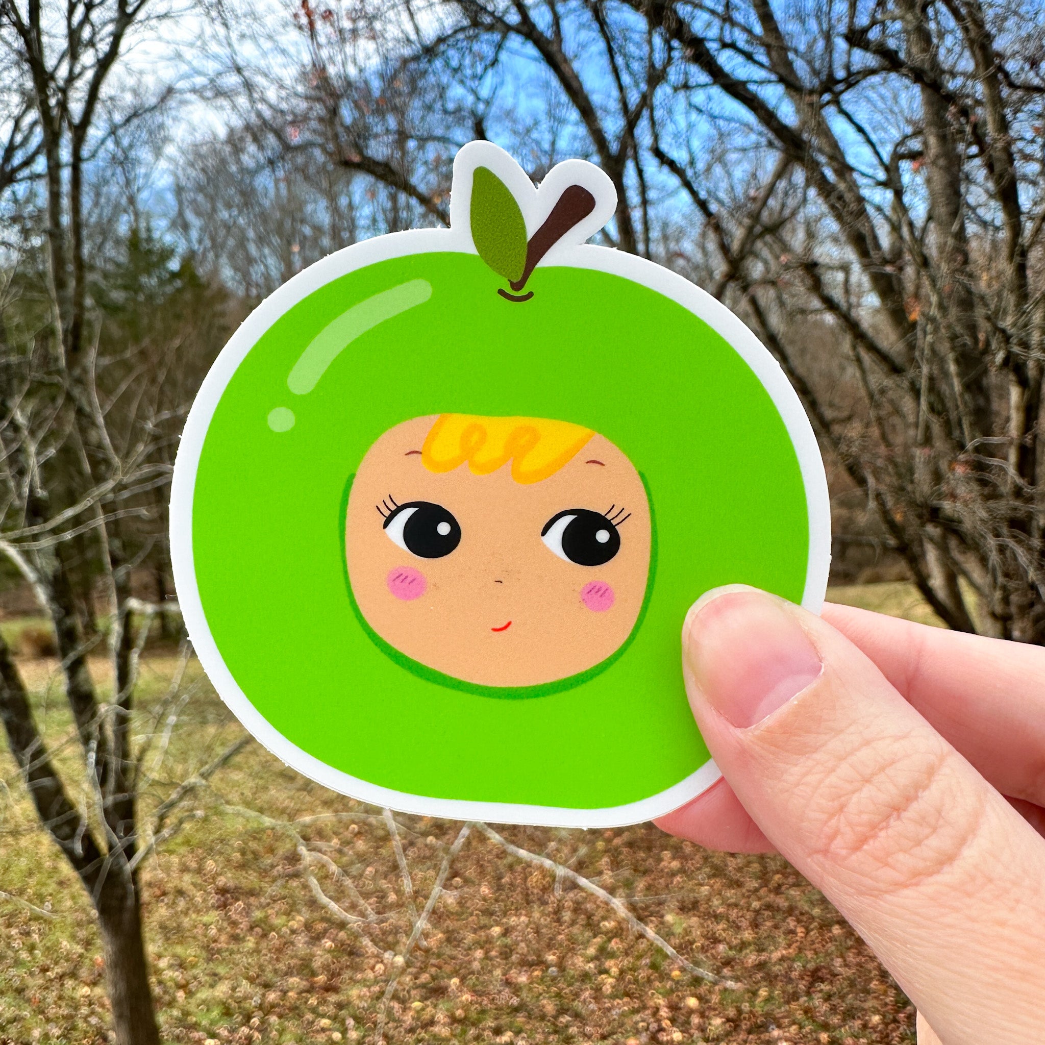 Apple Head Sticker – Happy Olive Studio