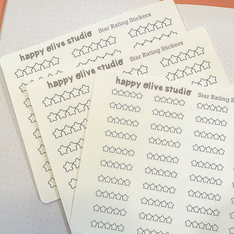 Star Rating Stickers (Blank Stars) – Happy Olive Studio